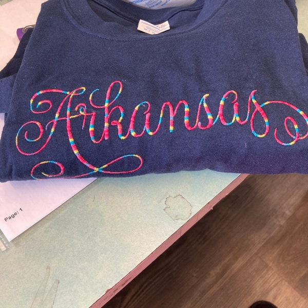 Arkansas Calligraphy Fancy Script - Instant Download -digital Machine ...