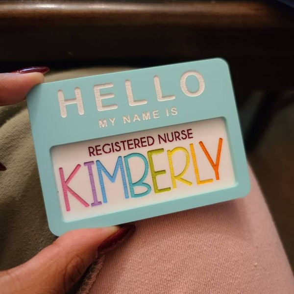 Personalized Acrylic Name Badge, Fun Pastel Colors, Magnetic or Pin - Etsy