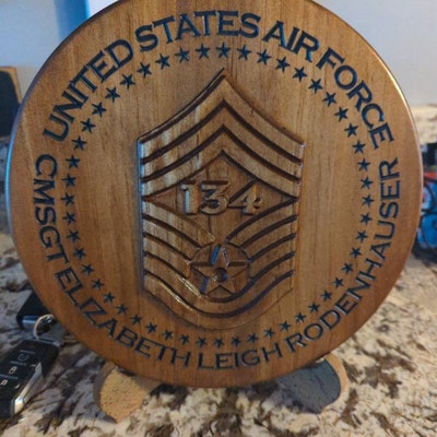 USMC Staff NCO Series Carved Wood Plaque Sergeant Major Retirement ...