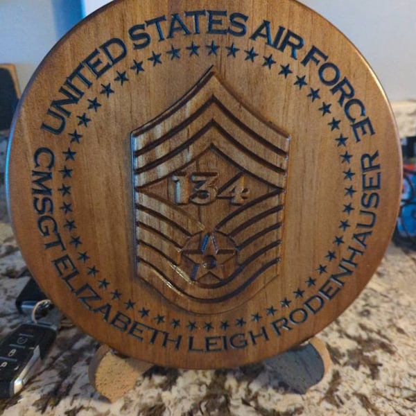 USMC Staff NCO Series Carved Wood Plaque - Sergeant Major Retirement ...