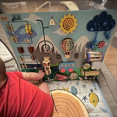 Toddler Busy Board With Space Theme 60x70 Cm Bright Sensory Board for ...