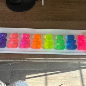Neon Pink Large Rainbow Resin Gummy Bears, 3D Pop Art Wall Art, Framed ...