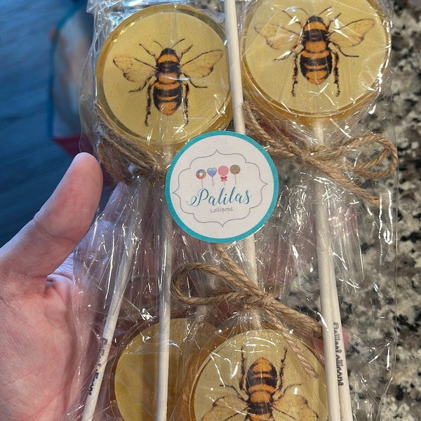Honey Bee Lollipops Party Favors, Bumble Bee Hard Candy. Honey Bee ...