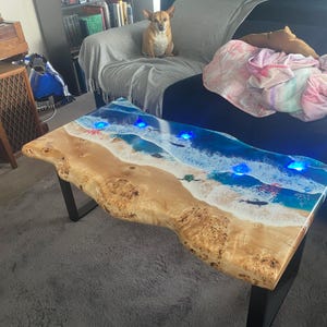 Ocean Wave Console Table, Epoxy Entryway Table Console, Entry Way Table ...