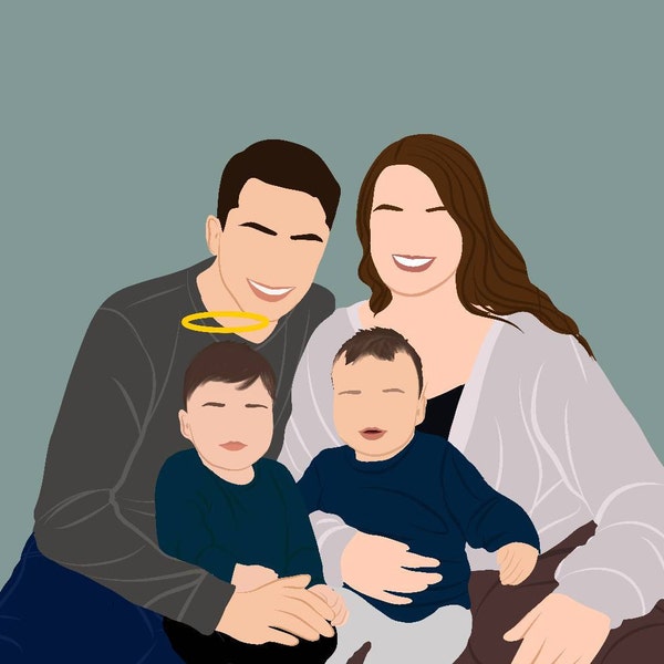 Faceless Memorial Portrait, Custom Loss Drawing, Minimal Art,faceless ...