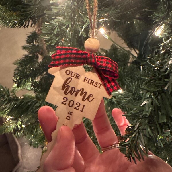 Our First Home Christmas Wooden Engraved Ornament 2025 | My First Home ...