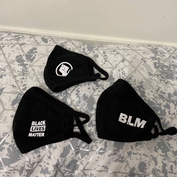 BLM Reusable Cloth Face Mask Covering, Black Lives Matter Slogan Logo 2 ...