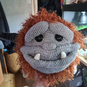 Huge Crochet Fluffy Monster Trophy Head, PDF PATTERN ONLY, Amigirumi ...