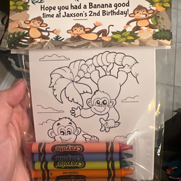 Monkey Theme Party Favors. 1 Bag (1 Child) Includes 8-4x6 Cards ...