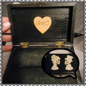 Gothic Ring Bearer Box, Skulls Wedding Ring Box, Personalized Wedding ...