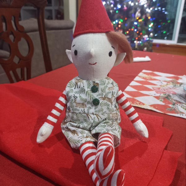 Christmas Elf Sewing Pattern: 12" Stuffed Doll Tutorial (PDF) - Etsy