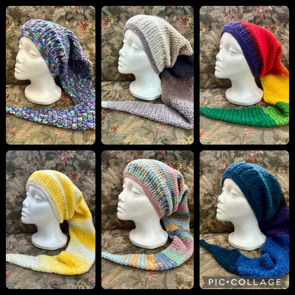 Pattern/super Long Super Easy Crochet Stocking Cap Pattern/crochet Hat ...