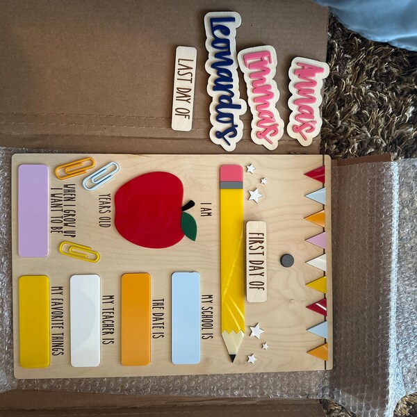 Personalized Back to School Sign | First Day of School Sign | Reusable ...