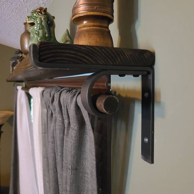 Shelf Bracket With Curtain Rod Holder, SOLD INDIVIDUALLY, Shelf and ...