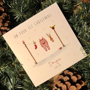 Personalised First Christmas Card - 1st for A Girl or Boy - Etsy UK