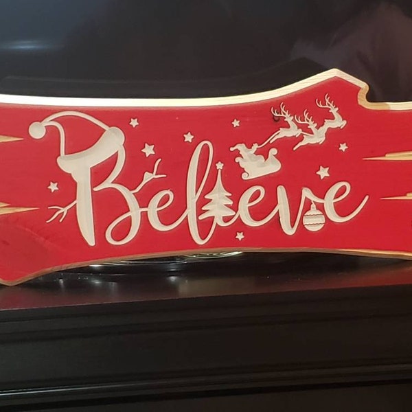 Believe Log CNC Cut File - Etsy