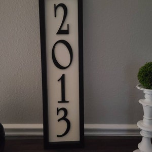 3 Number Vertical Farmhouse Style House Number Sign Vertical - Etsy