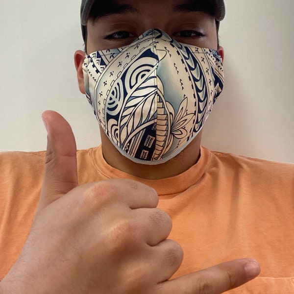 Aloha Hawaiian Face Masks 3 Layer Filter Japanese Koinobori Carp ...