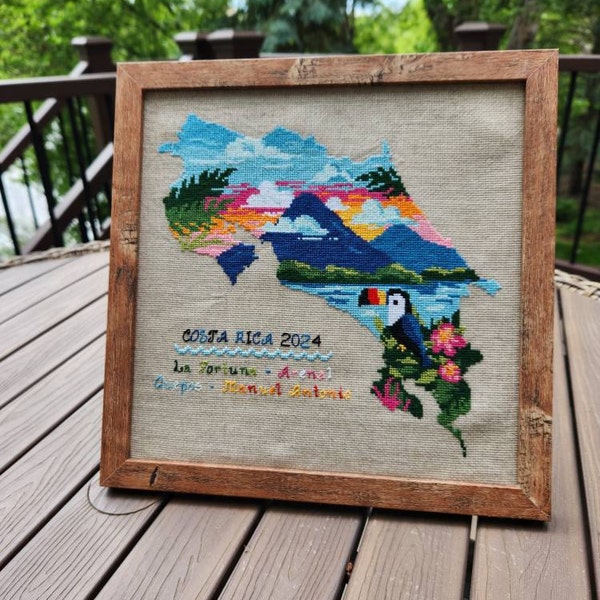 Costa Rica Cross Stitch Pattern PDF | Modern Travel Design | Easy DIY ...