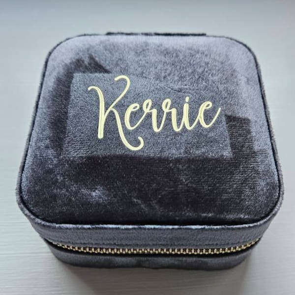 Personalized Velvet Jewelry Box,initials & Name Travel Jewelry Case ...
