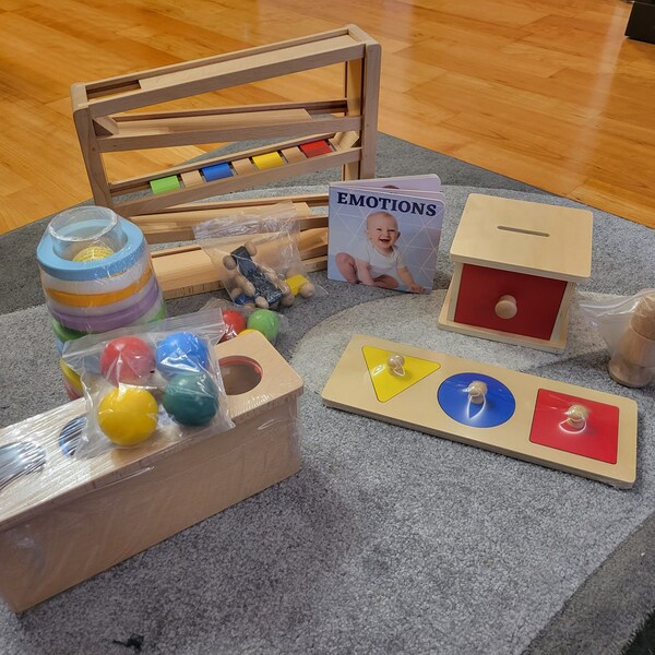 Large Wooden Grimm's Style PASTEL Stacker Semi Circle Peg Dolls Baby ...