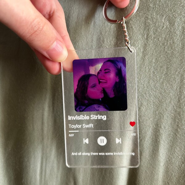 Custom Music Keychain With Album Cover, Personalized Music Keychain ...