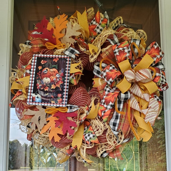 Fall Wreath Sign, Wreath Signs, Personaize It by Pam, Rustic Fall ...