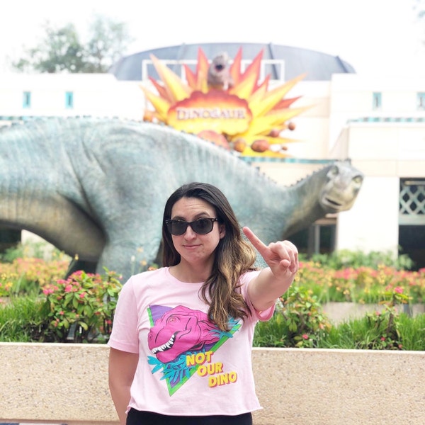 Not Our Dino Unisex Pink Tee, Dinosaur Ride Shirt, Animal Kingdom Tee ...