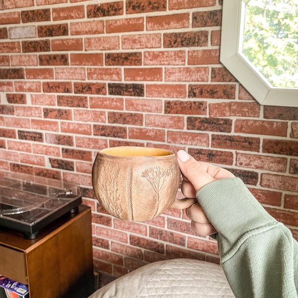 Handmade Ceramic Botanical Mug || Pottery Mug Handmade Nature Ceramic ...