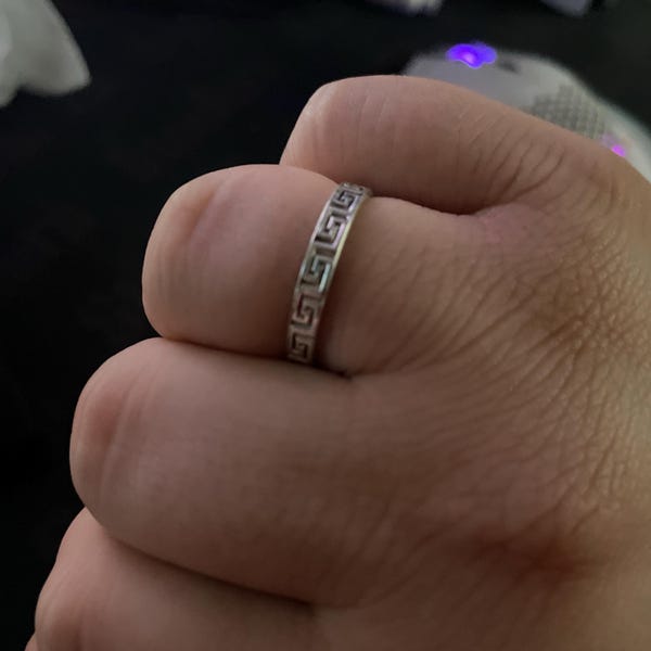Greek Design Sterling Silver Band - Etsy