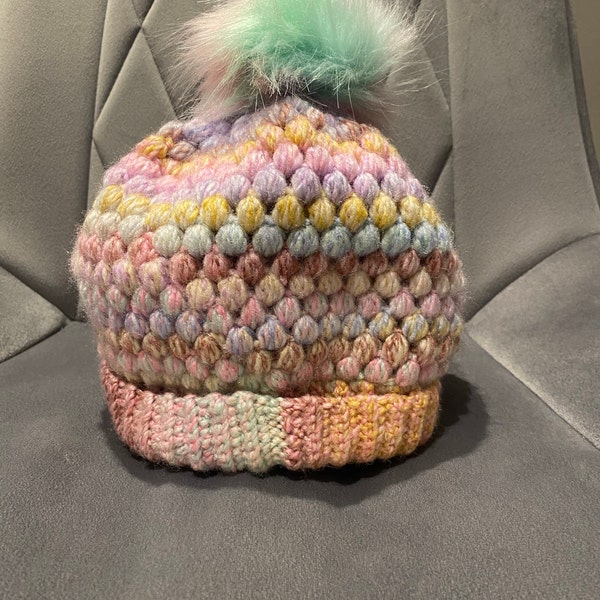 CROCHET PATTERN & VIDEO/ Pebble Puff Stitch Hat, Baby to Adult Sizes ...