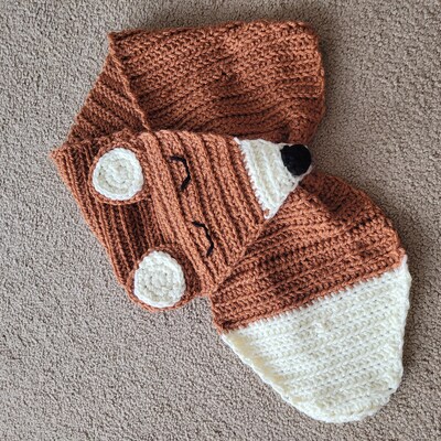 Fox Scarf Crochet Digital PDF Pattern Keyhole Scarf Woodland Animal ...