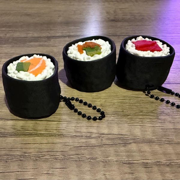 Sushi Fidget Clicker Keychain: Sensory Toy for ADHD & Anxiety Relief - Etsy