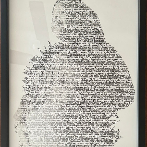 Personalized Lyrics Artwork From Your Photo, Unique Vow Renewal Gift ...