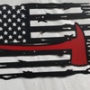 Bad Dog Metalworks Tattered Red Line Axe Flag Dxf - Svg - Bad Dog ...