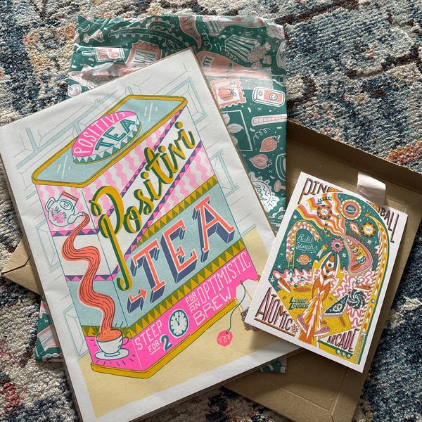 A4 Positivity Tea Caddy Print - Etsy