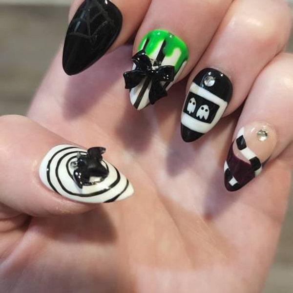 Custom 3D Breakfast Press on Nails, Summer Time Nails, Food Nails, 3D ...