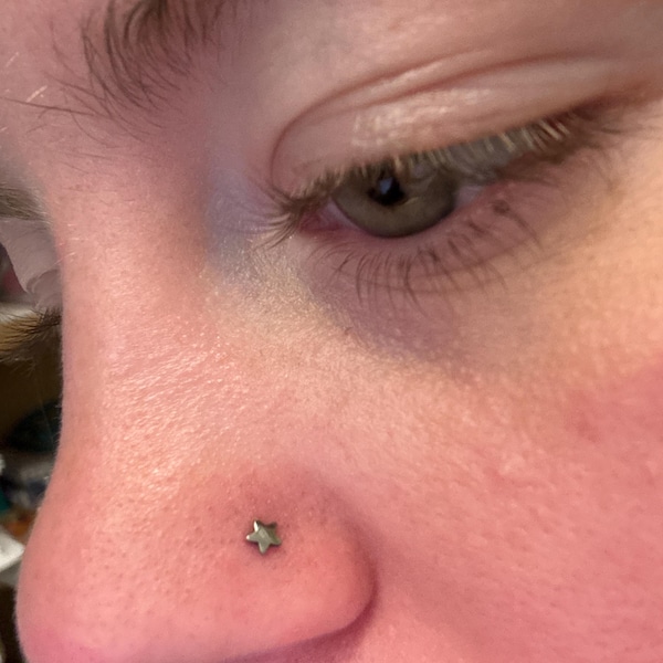 IMPLANT GRADE TITANIUM Star Nose Ring Stud - 20/18 Gauge - Nose Jewelry ...