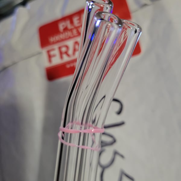 Double Mushroom GLASS STRAW Boba Straws Smoothie Straws Thin Straws ...