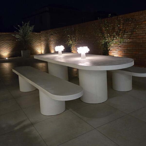 Pebble Solid Concrete Stone Organic Irregular Shape Dining Table - Etsy UK