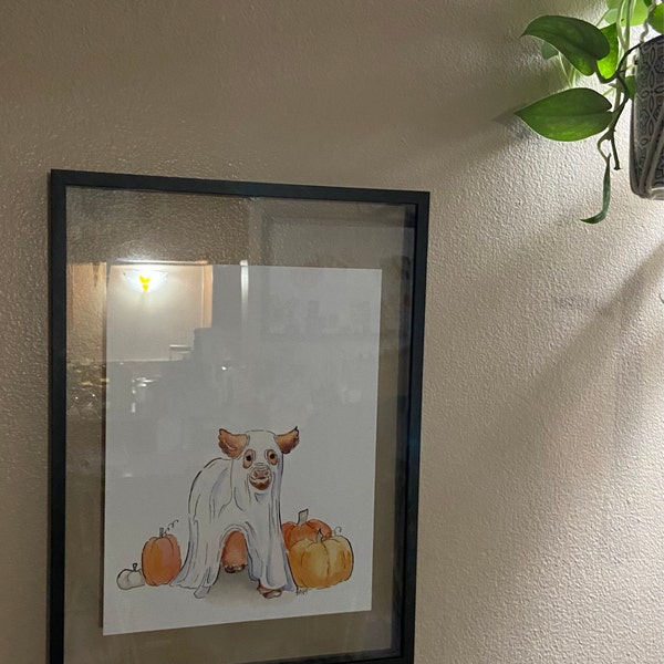 Spooky Ghost Cow Print - Etsy