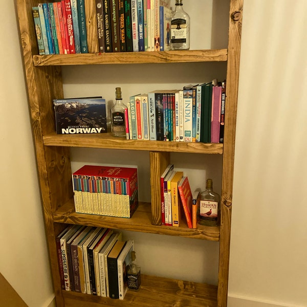 Rustic Bookcase | Industrial Reclaimed Shelf Unit | Scaffold Board ...