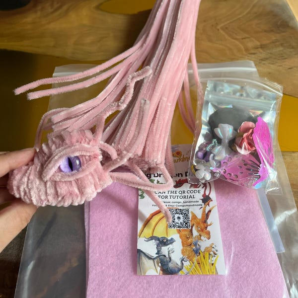 Pipe Cleaner Dragon DIY Kit & Tutorial, Chenille Stem, Dragon Doll ...