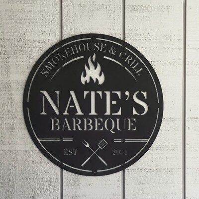 Personalized Smokehouse Sign, Personalized Metal Grilling Sign, Metal ...