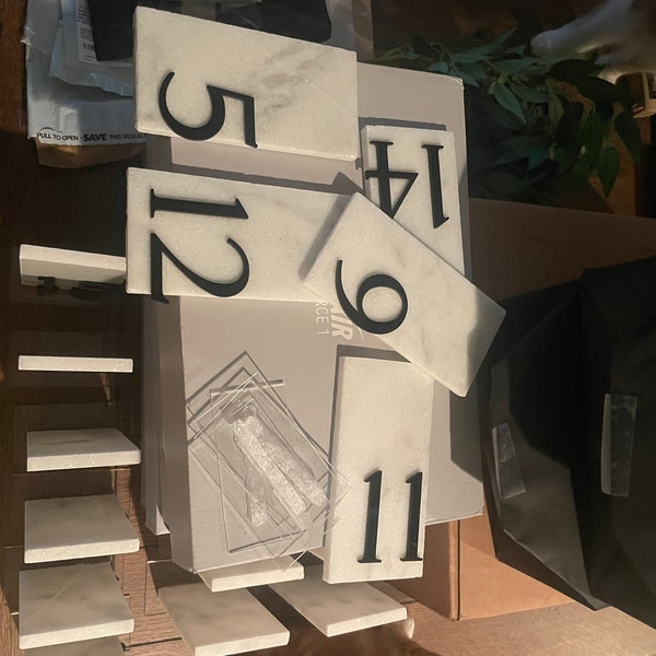 3D Marble Stone Table Numbers | Wedding Unique Signage | Custom Layered ...