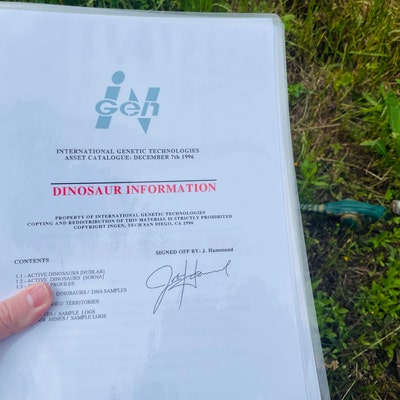 Jurassic Park Lost World Laminated Ingen List Dinosaur Information ...