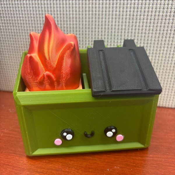 3D Printed Dumpster Fire Desk Decor: Silly Desk Figurine - Etsy