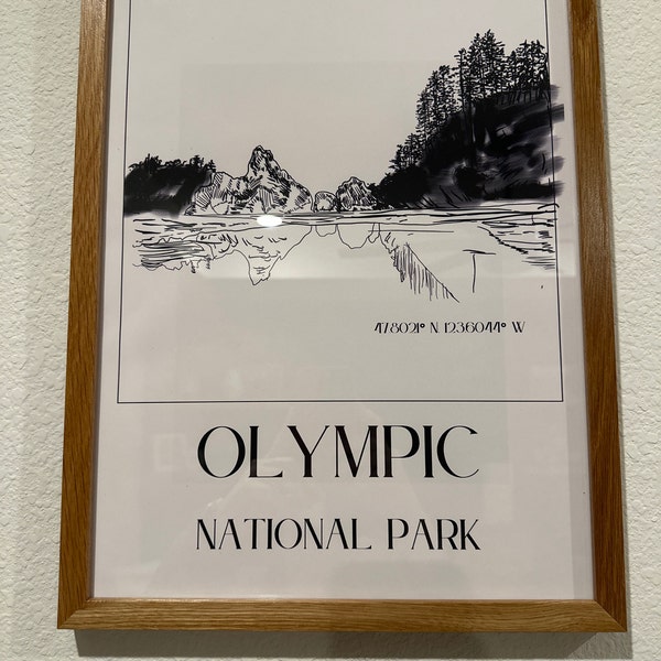 The Grand Teton National Park Poster Simple Sketch Fine Line Wall Art ...