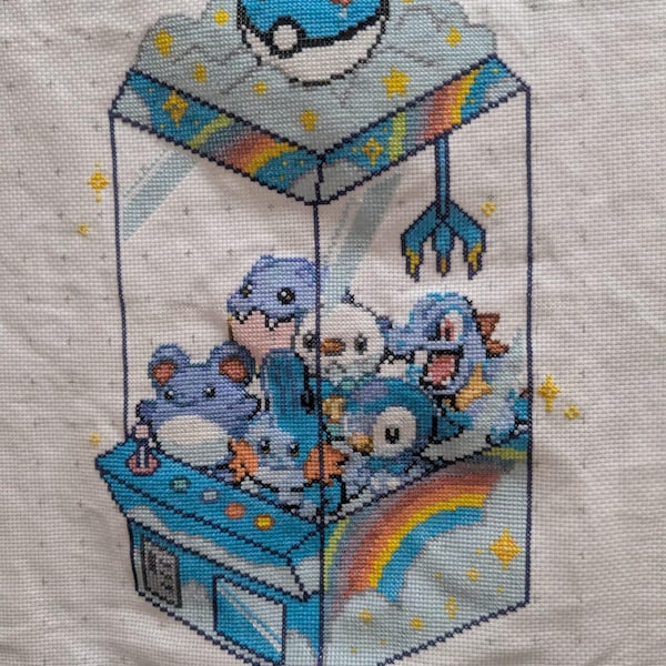 Pokemon Plush Claw Machine - Cute Dreamy Pastel Cross Stitch Pattern ...