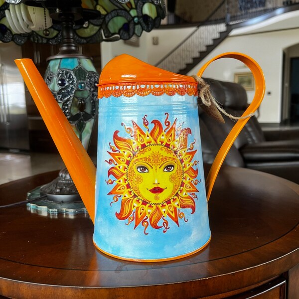 Decorative Metal Watering Can, Deck Decor, Porch Decoration, Garden ...